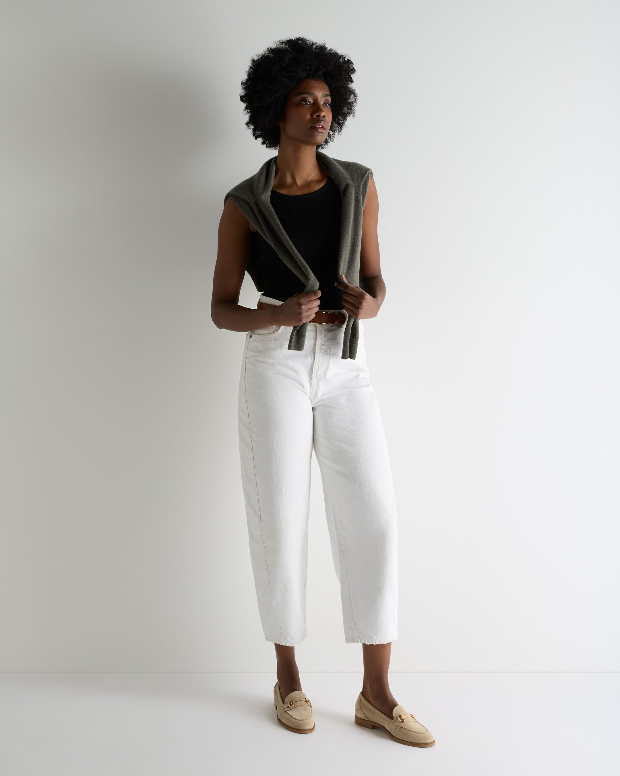 Women's Superfine Cashmere Shell Top Black | N.Peal