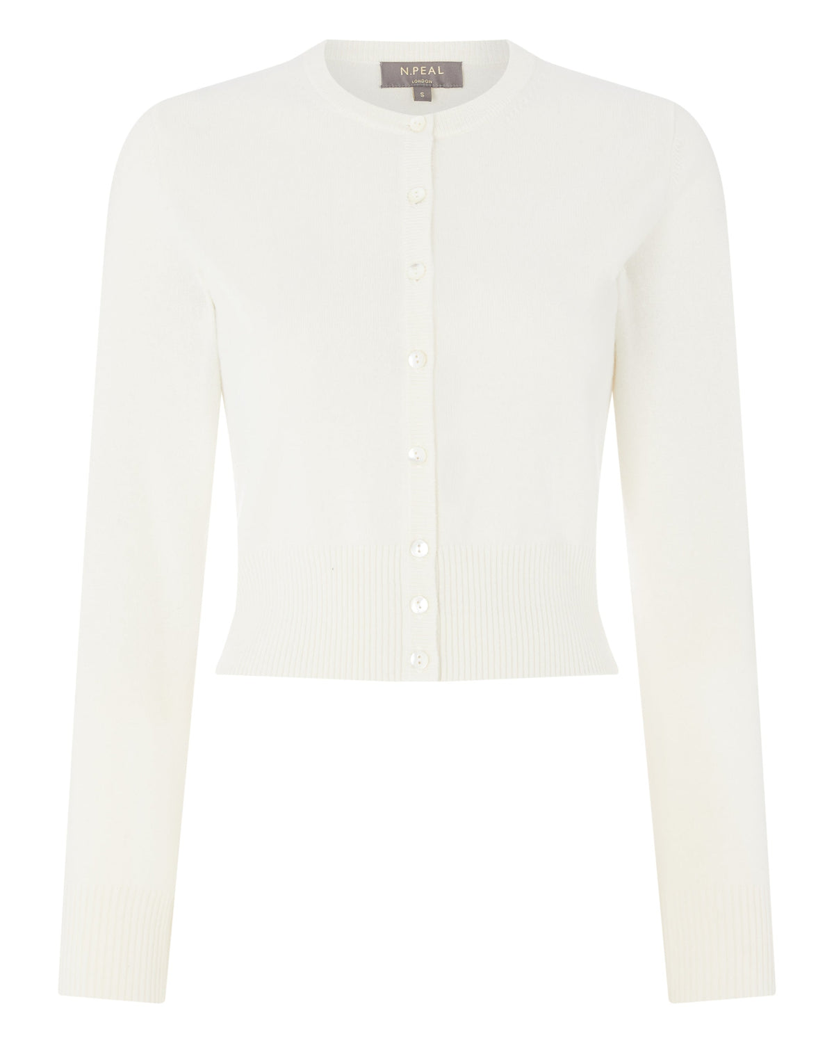 Women's Ivy Cropped Cashmere Cardigan New Ivory White | N.Peal